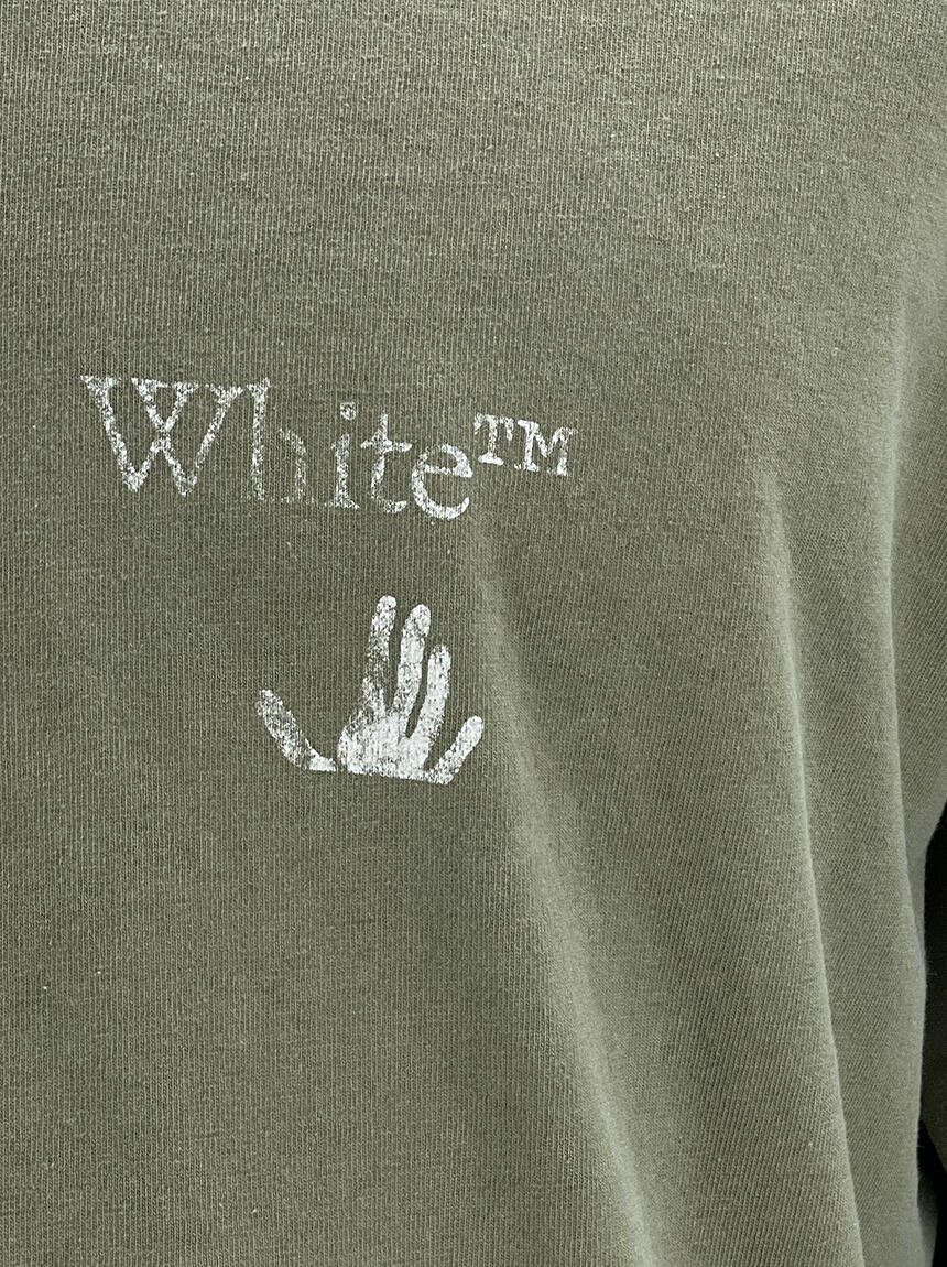Camiseta Off-White Hands Off Logo Verde Original - CINA24 | Etiqueta Única