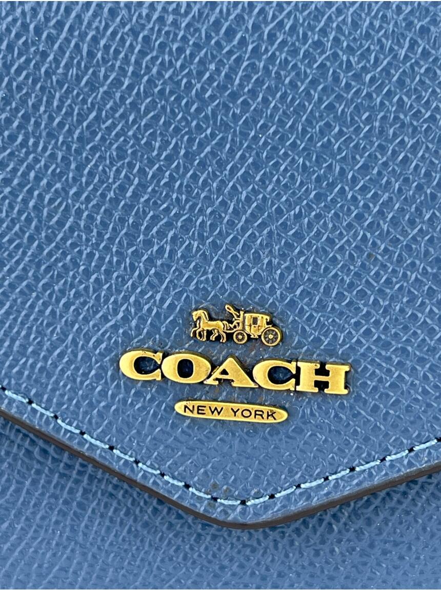 Carteira Coach Couro Azul - NAN109 Original | Etiqueta Única