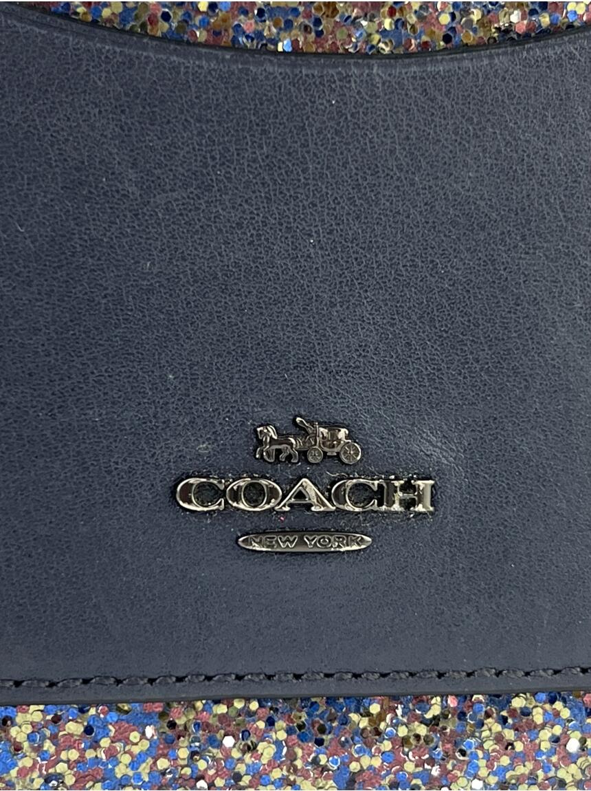 Carteira Coach Zip Top Wallet Glitter Azul - CIBS3 Original ...