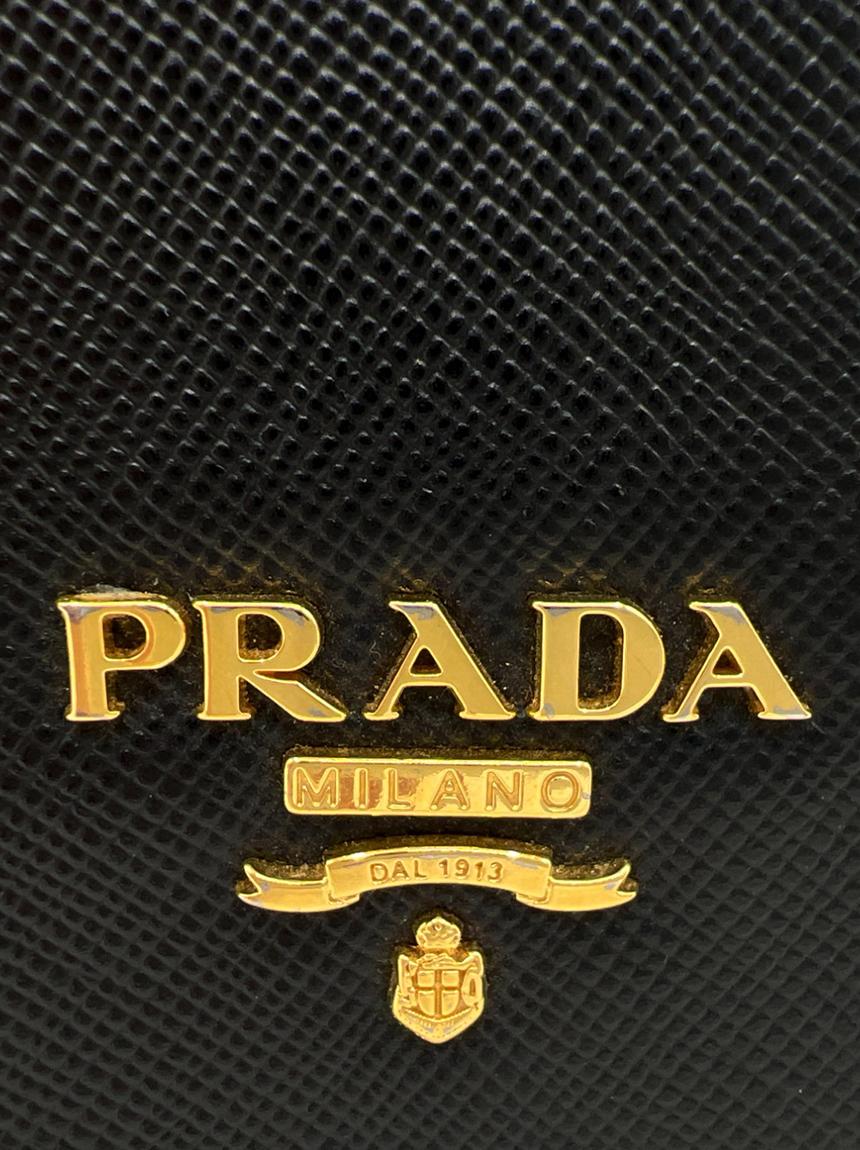 Carteira Prada Continental Flap Preta - CEPM7 Original | Etiqueta Única