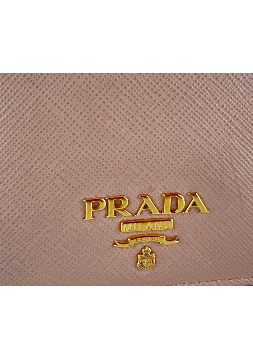 Carteira Prada Flap Saffiano Bege - AGVY36 Original | Etiqueta Única