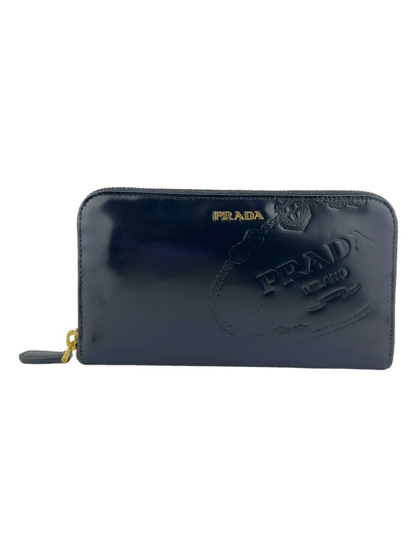 Carteira Prada Logo Verniz Preta Original - SFW28 | Etiqueta Única
