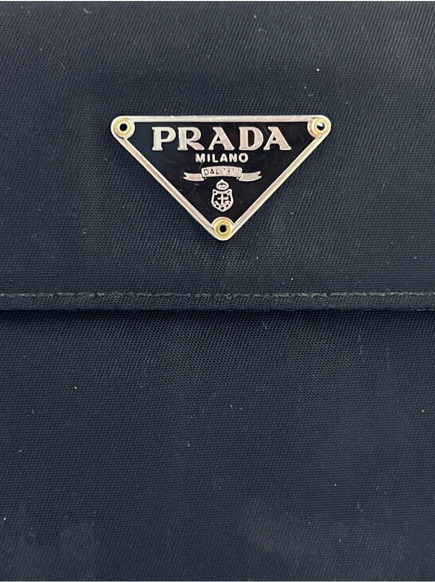 Carteira Prada Nylon Trifold Preto - ABBQ122 Original | Etiqueta Única