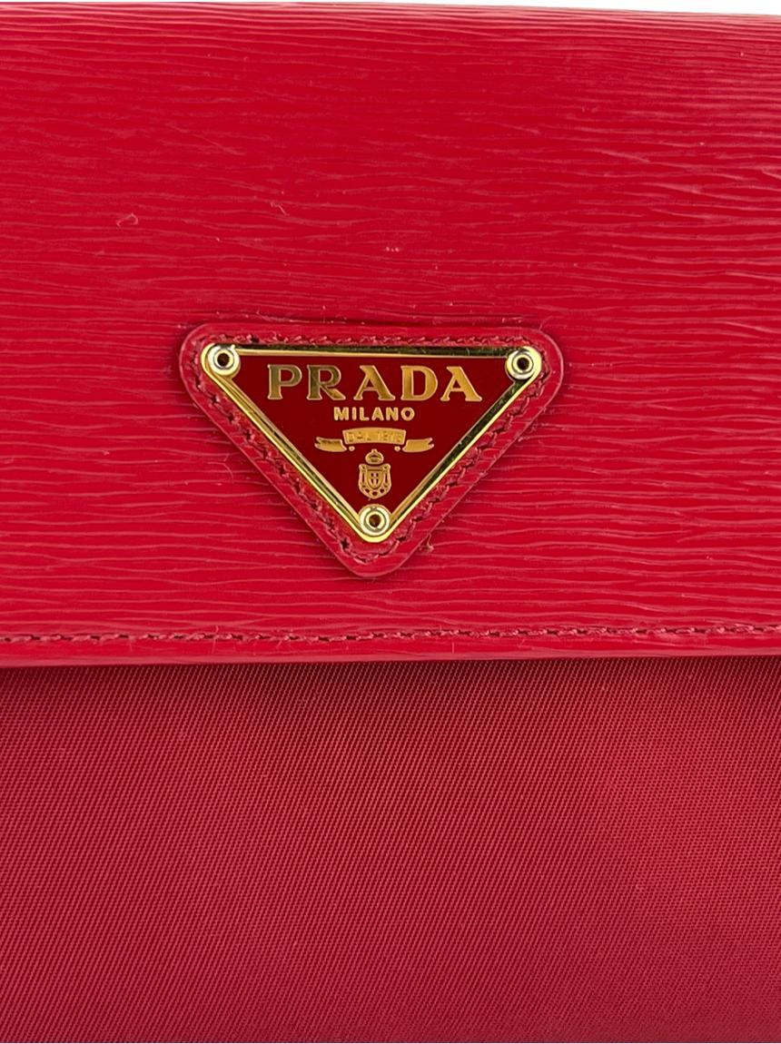 Carteira Prada Nylon Vermelho - PFJ273 Original | Etiqueta Única