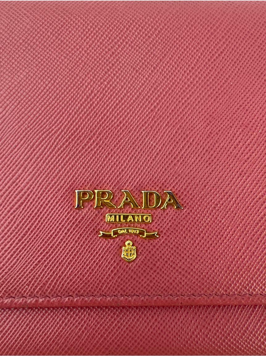 Carteira Prada Prada Wallet On Chain Rosa - ABCF102 Original | Etiqueta ...