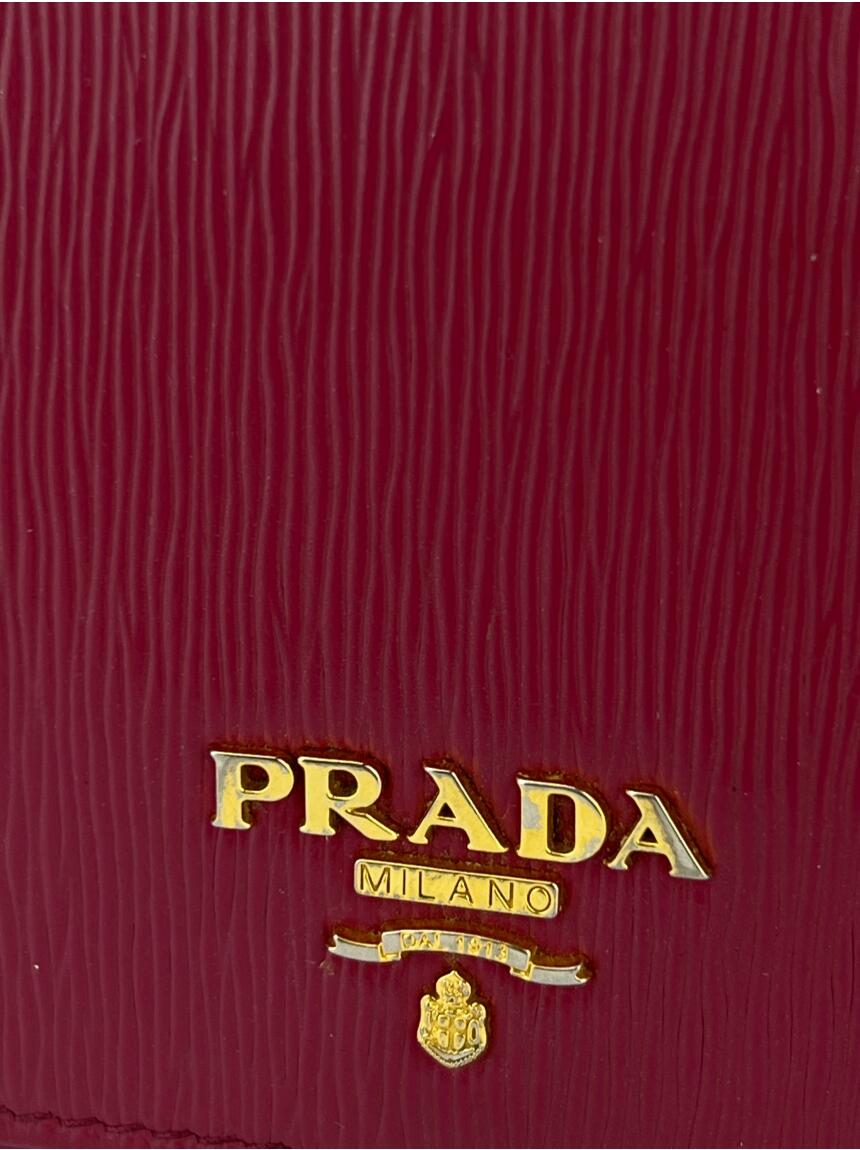 Carteira Prada Vitello Move Ibisco - CD40 Original | Etiqueta Única