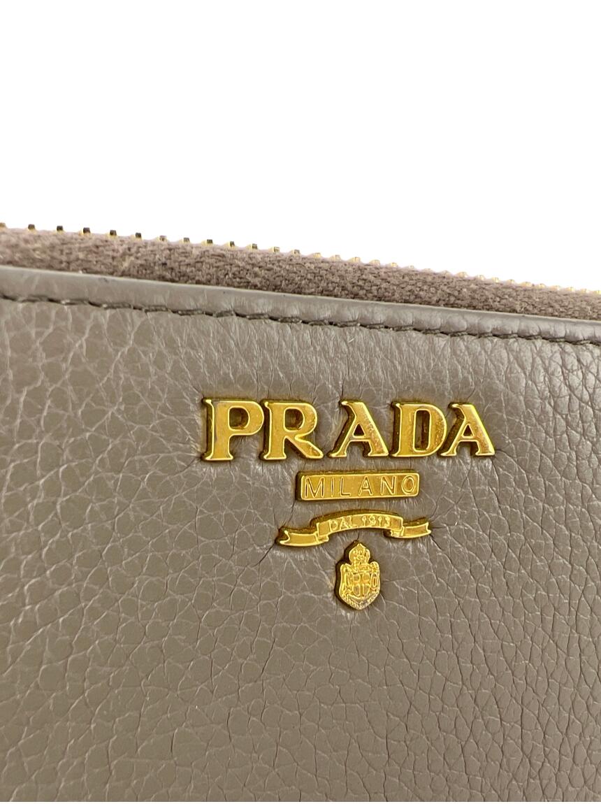 Carteira Prada Zip Cinza Original - CELJ1 | Etiqueta Única