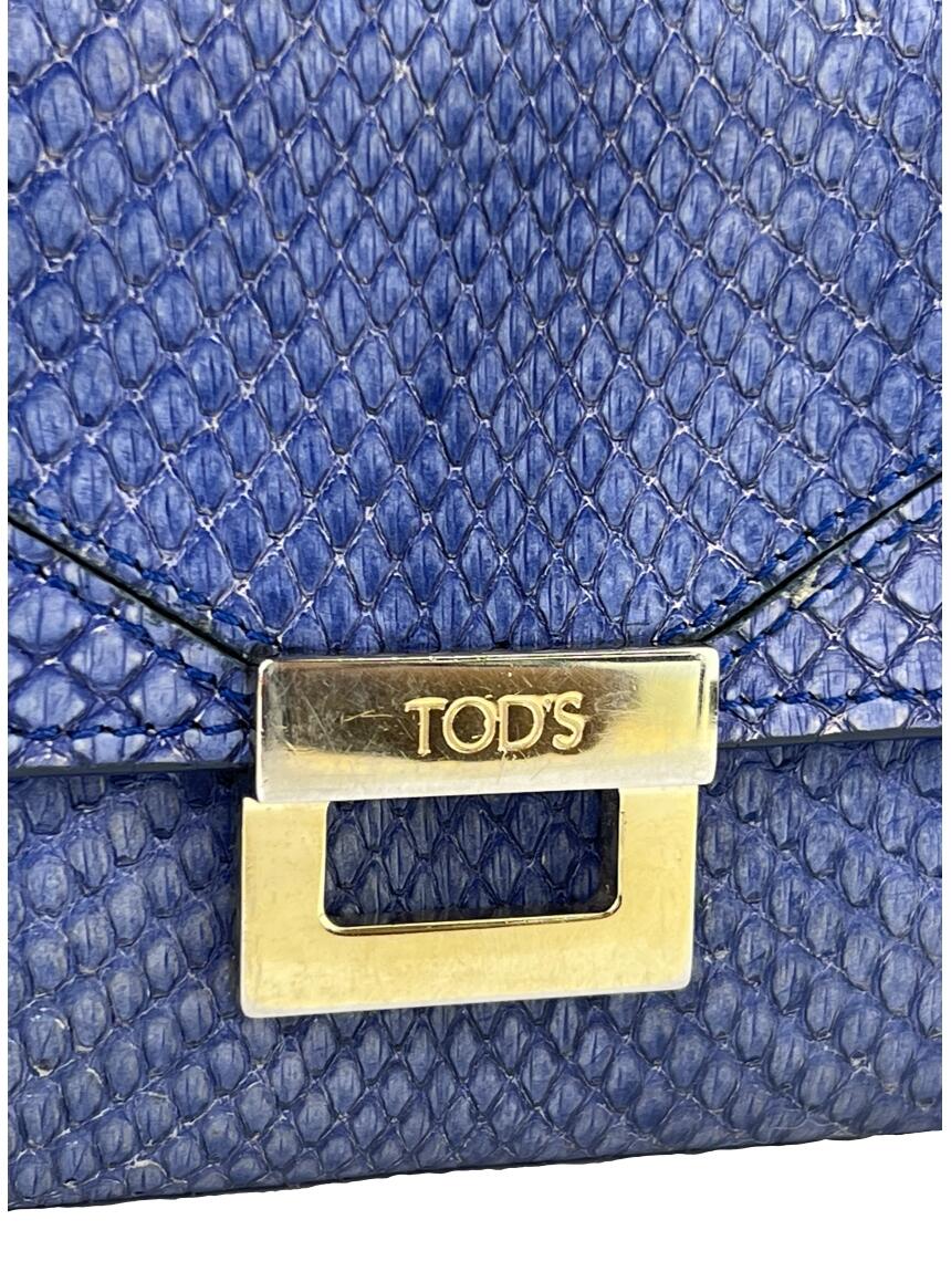 Carteira Tod's Couro Python Azul - MVZ6 Original | Etiqueta Única