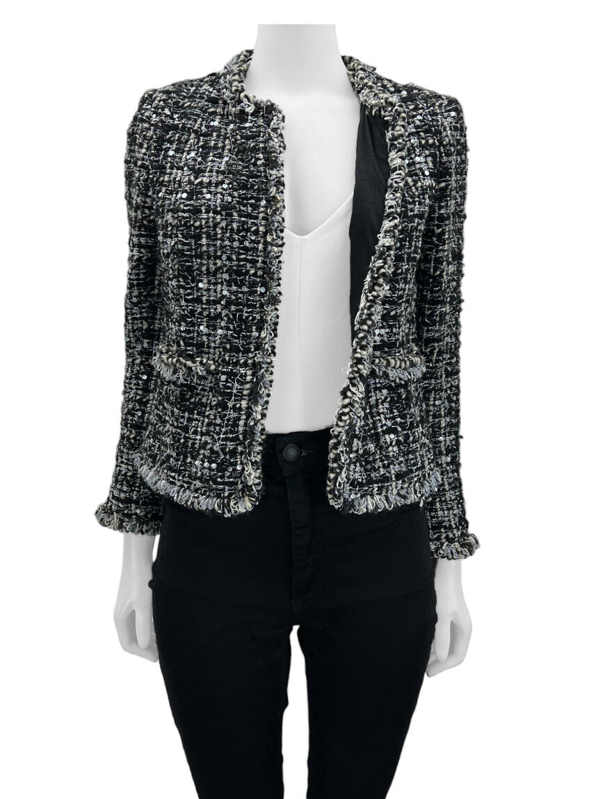 Casaco Chanel Tweed Cinza - FLX504 Original | Etiqueta Única