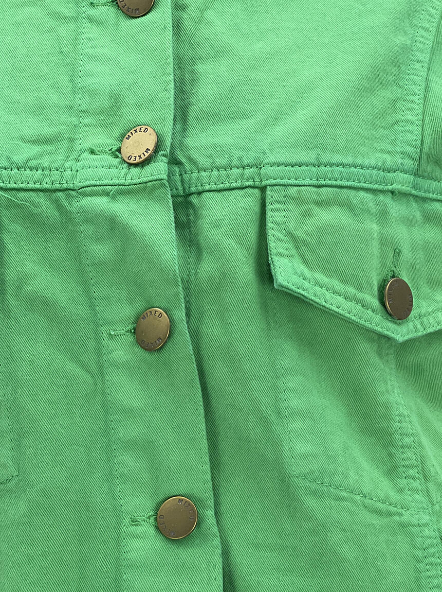 Casaco Mixed Jeans Verde Original - KKQ268 | Etiqueta Única