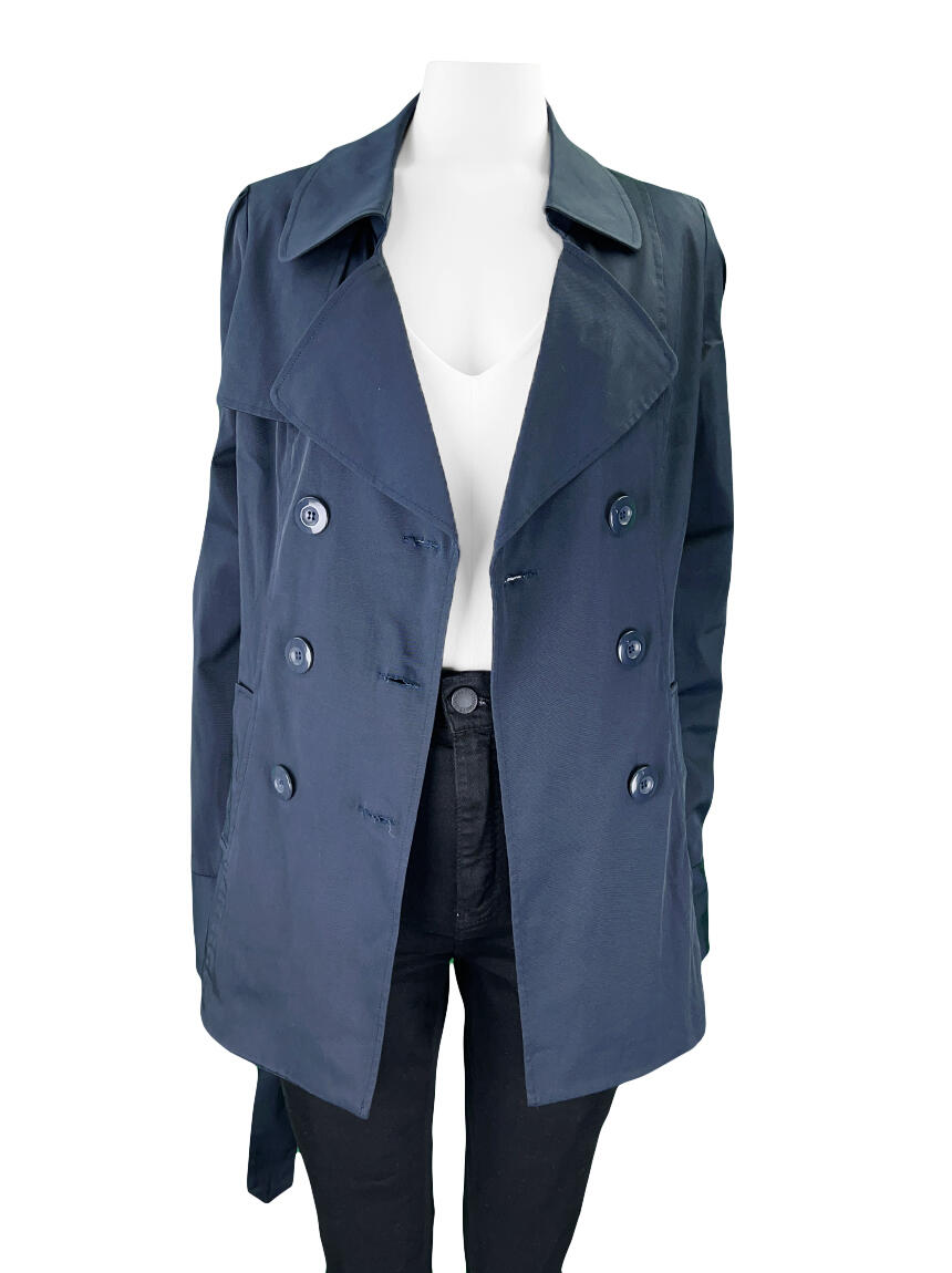Casaco Vertigo Trench Curto Azul Marinho - OAK113 Original | Etiqueta Única