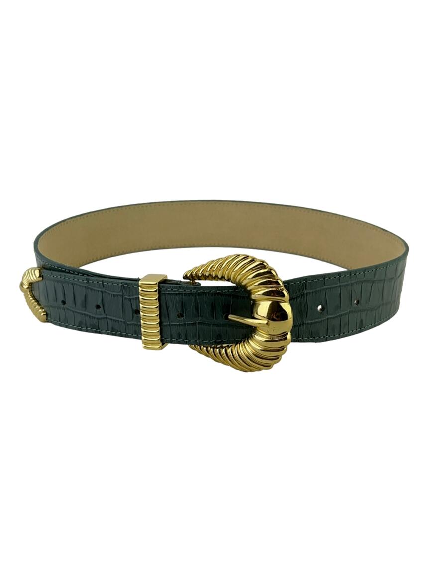 Cinto byNV Thassia Embossed Verde Original - CBY952 | Etiqueta Única