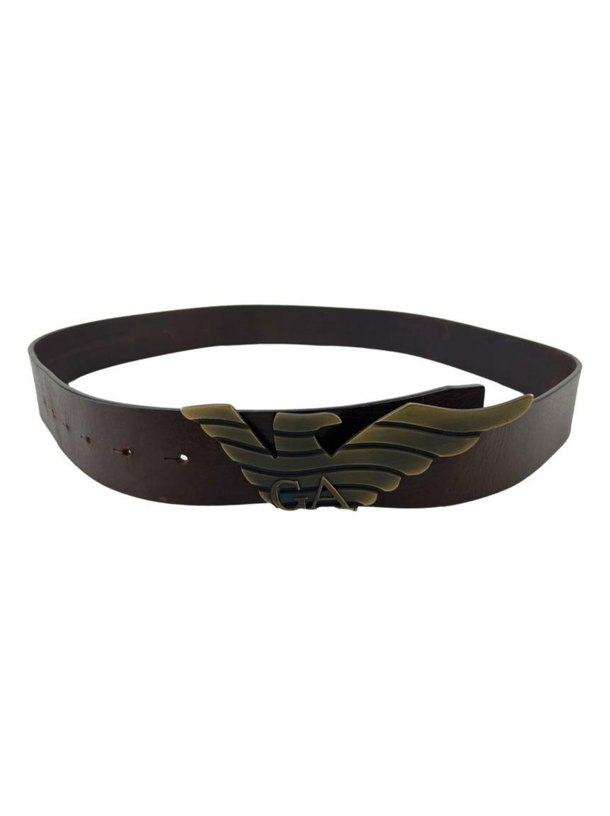 Cinto Emporio Armani Logo Couro Marrom Original - BHPH14 | Etiqueta Única