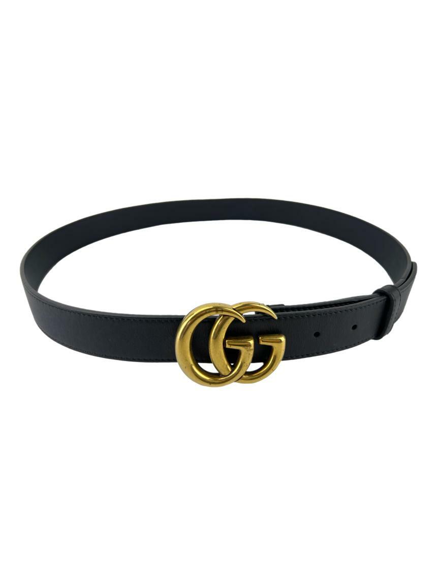 Cinto Gucci Couro Preto Original - | Etiqueta Única