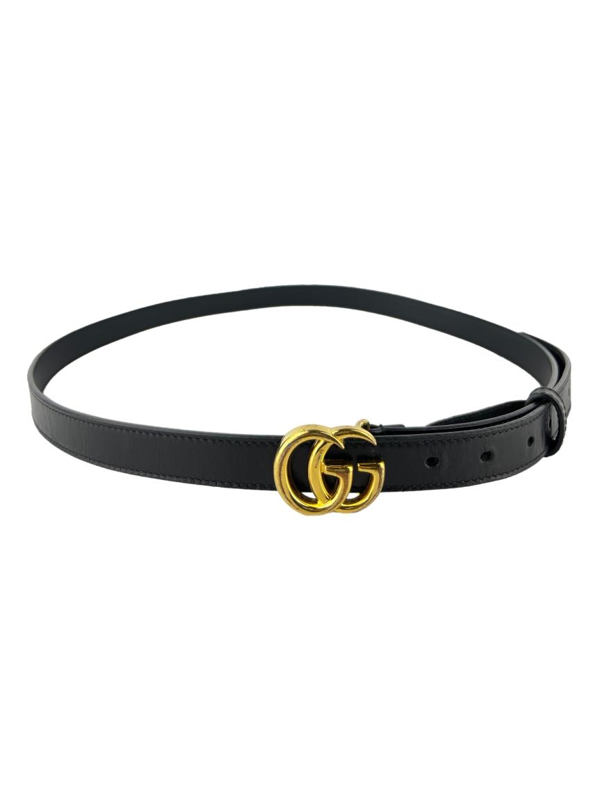 Cinto Gucci Double G Preto - COXQ1 Original | Etiqueta Única