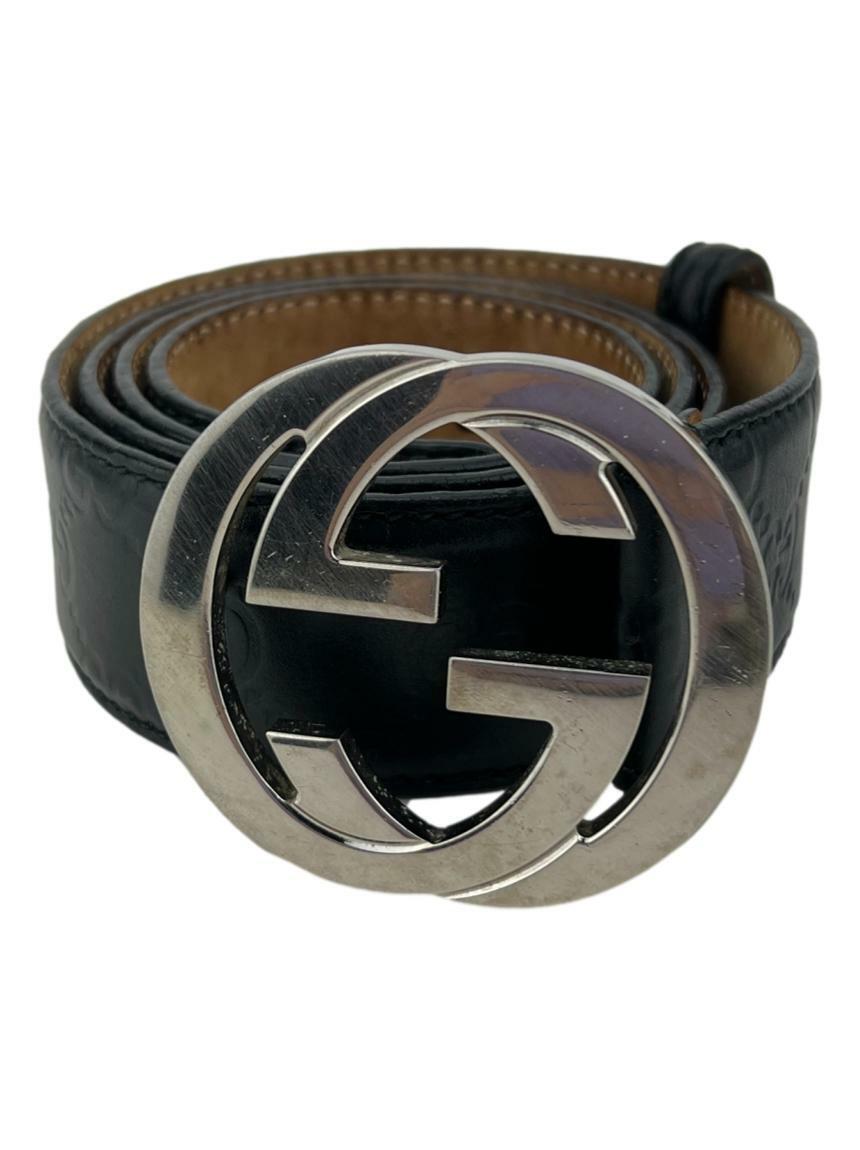 Cinto Gucci Guccissima Interlocking Preto - AEWV1 Original | Etiqueta Única