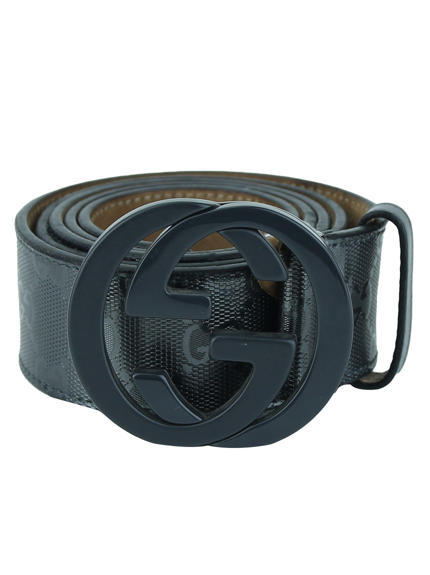 Cinto Gucci Imprime Monogram Preto Masculino - LCR3 Original | Etiqueta ...