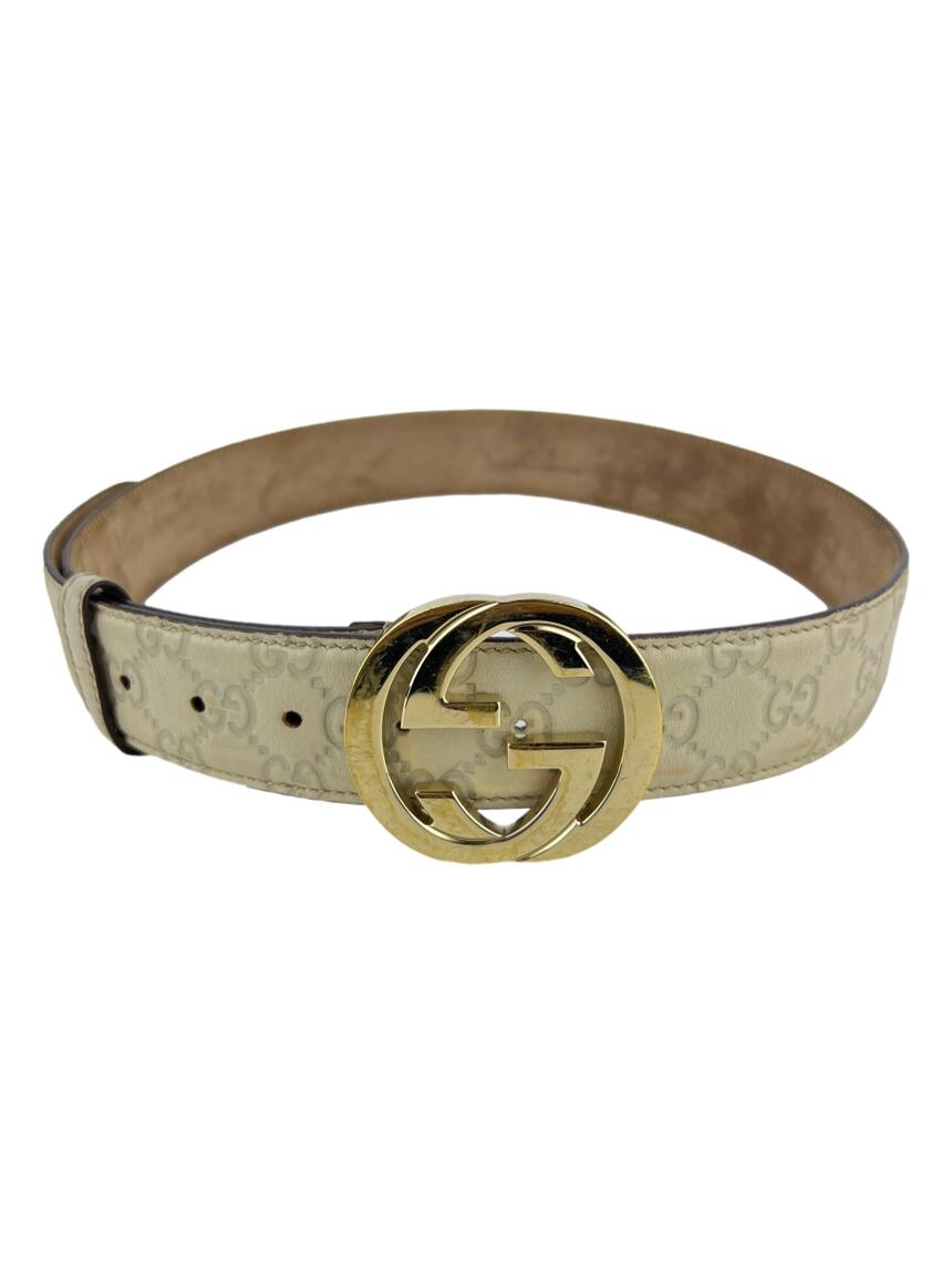 Cinto Gucci Interlocking Branco - JMM157 Original | Etiqueta Única