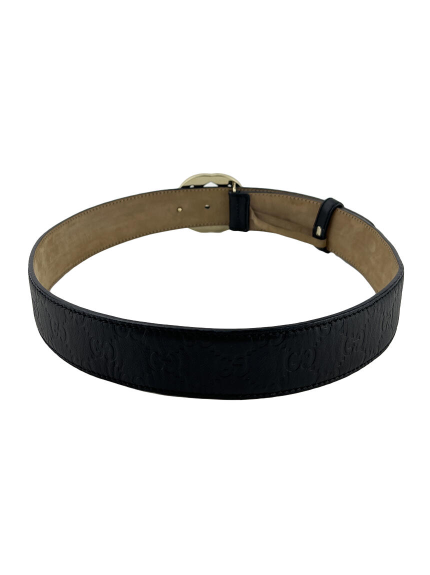 Cinto Gucci Interlocking G Guccissima Preto Original - | Etiqueta Única
