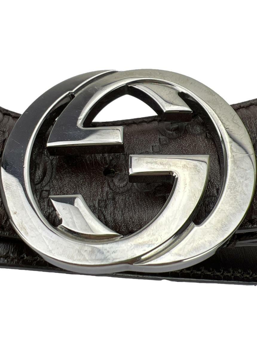 Cinto Gucci Interlocking G Marrom Original - | Etiqueta Única