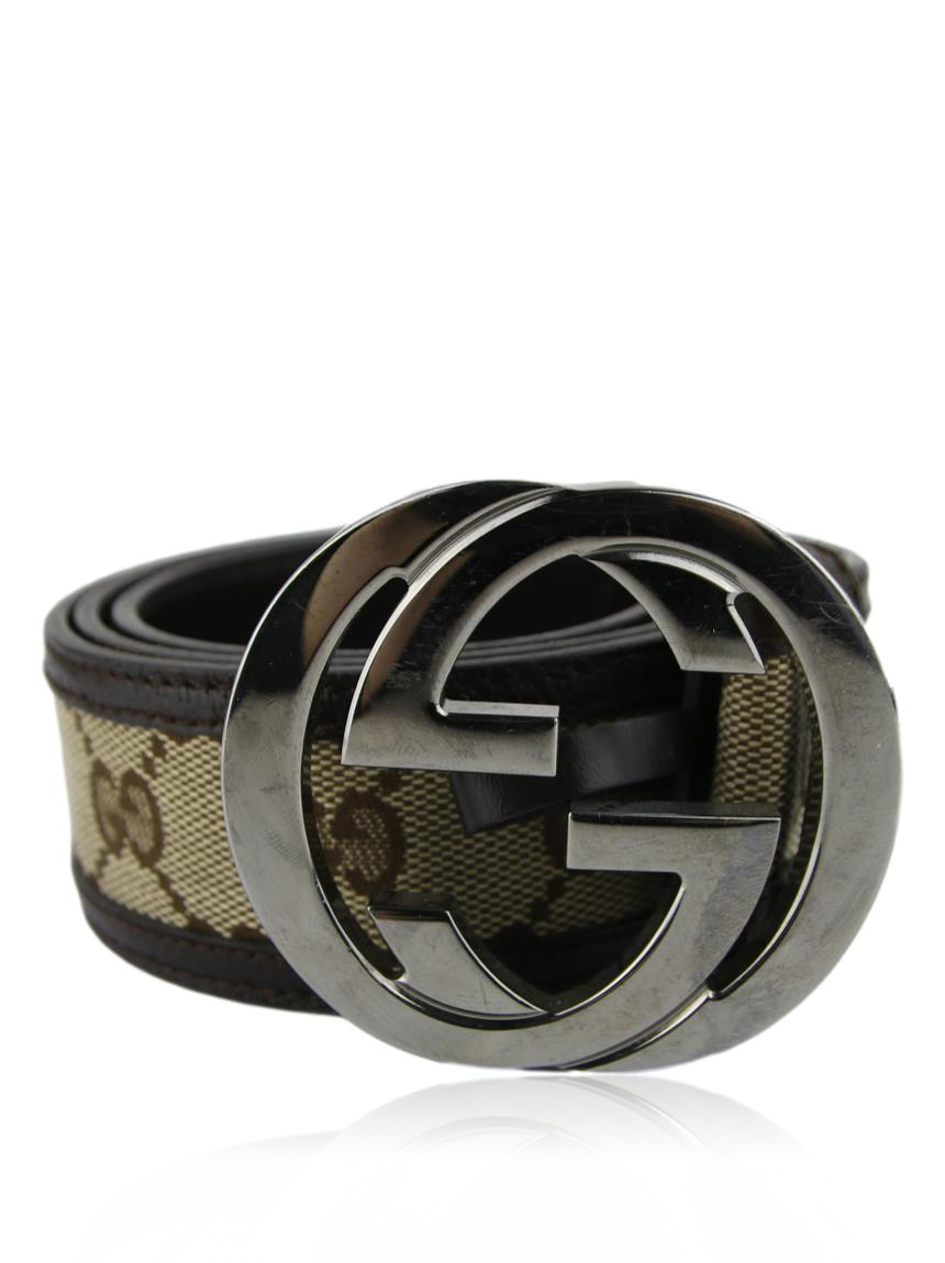 Cinto Gucci Interlocking G Monograma Marrom Original - AAQT87 ...