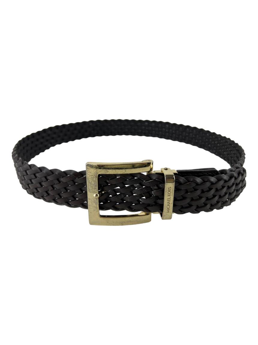 Cinto Michael Kors Couro Trançado Marrom - AMQ49 Original | Etiqueta Única