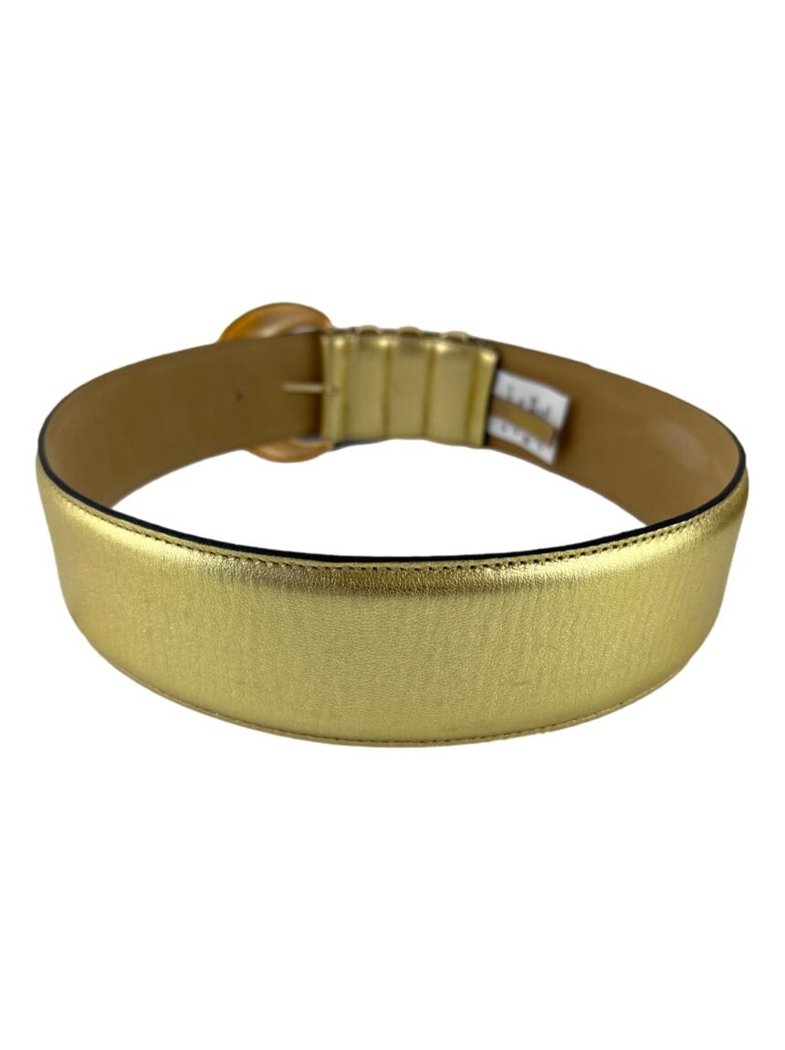 Cinto Mixed Couro Dourado - CDTI27 Original - | Etiqueta Única