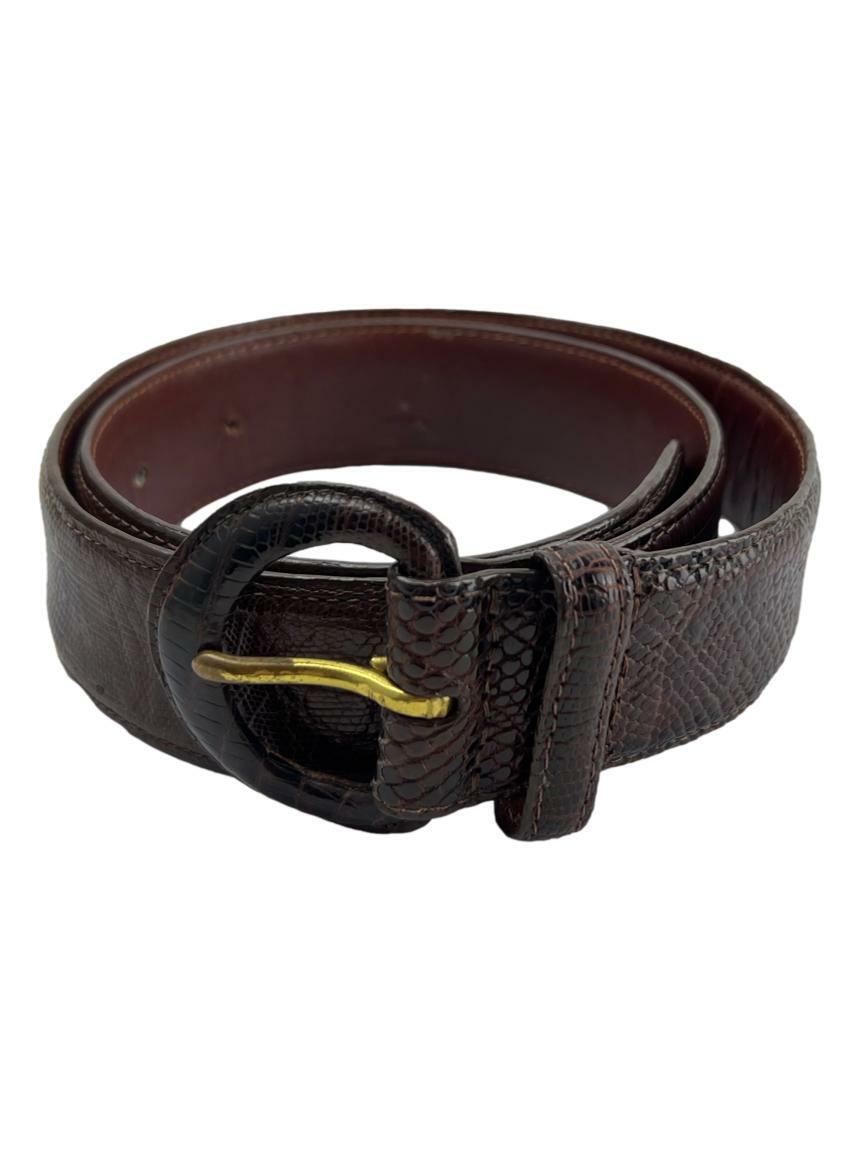 Cinto Ralph Lauren Lizard Marrom Original - GHP773 | Etiqueta Única