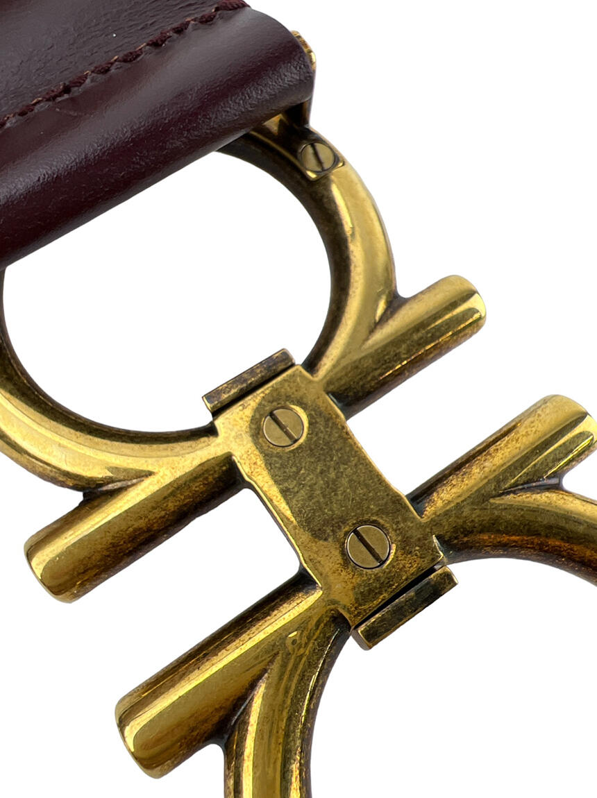 Cinto Salvatore Ferragamo Gancini Vinho - ACFT169 Original | Etiqueta Única