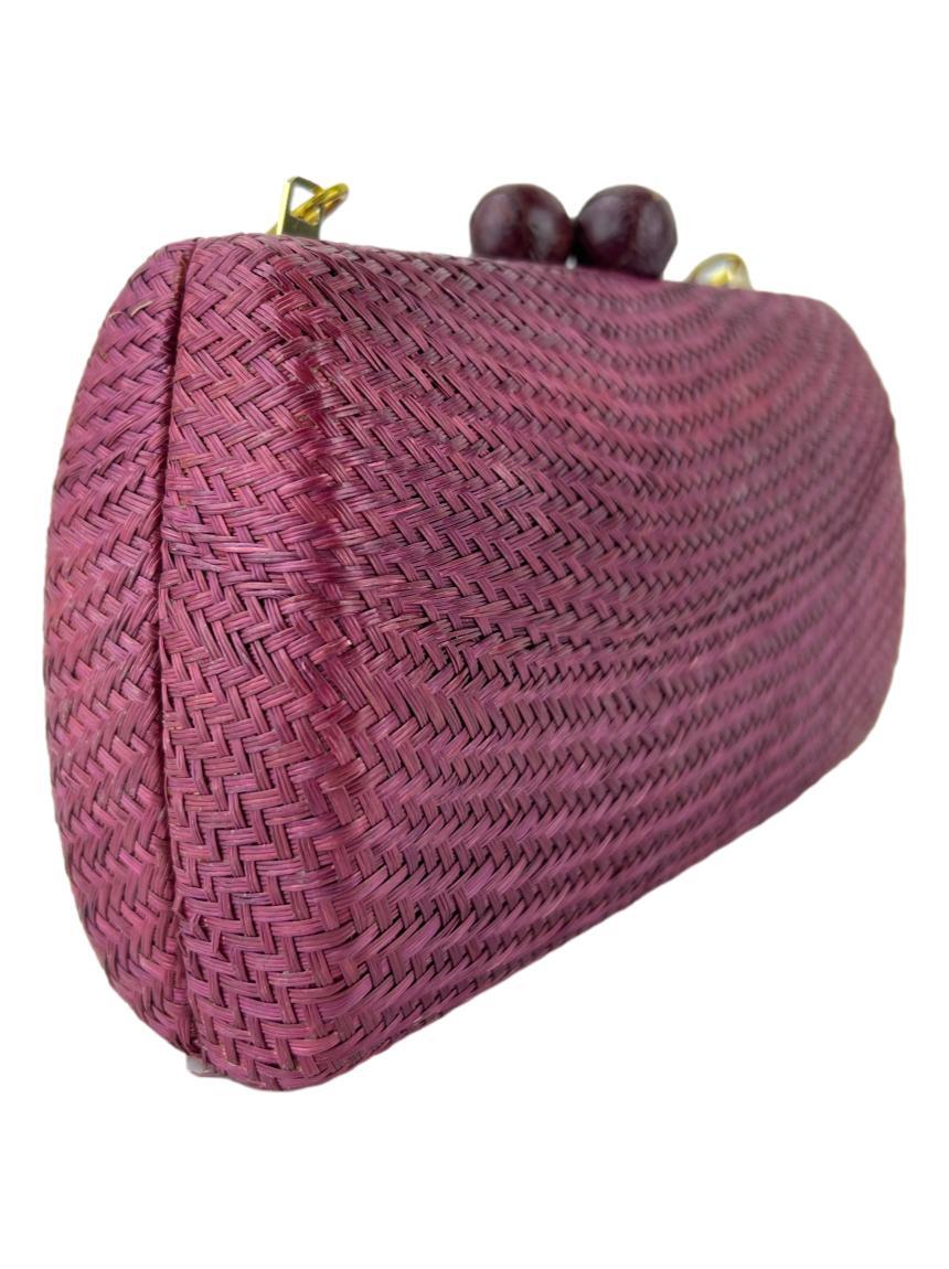 Clutch Serpui Rafia Roxa - BHP328 Original | Etiqueta Única