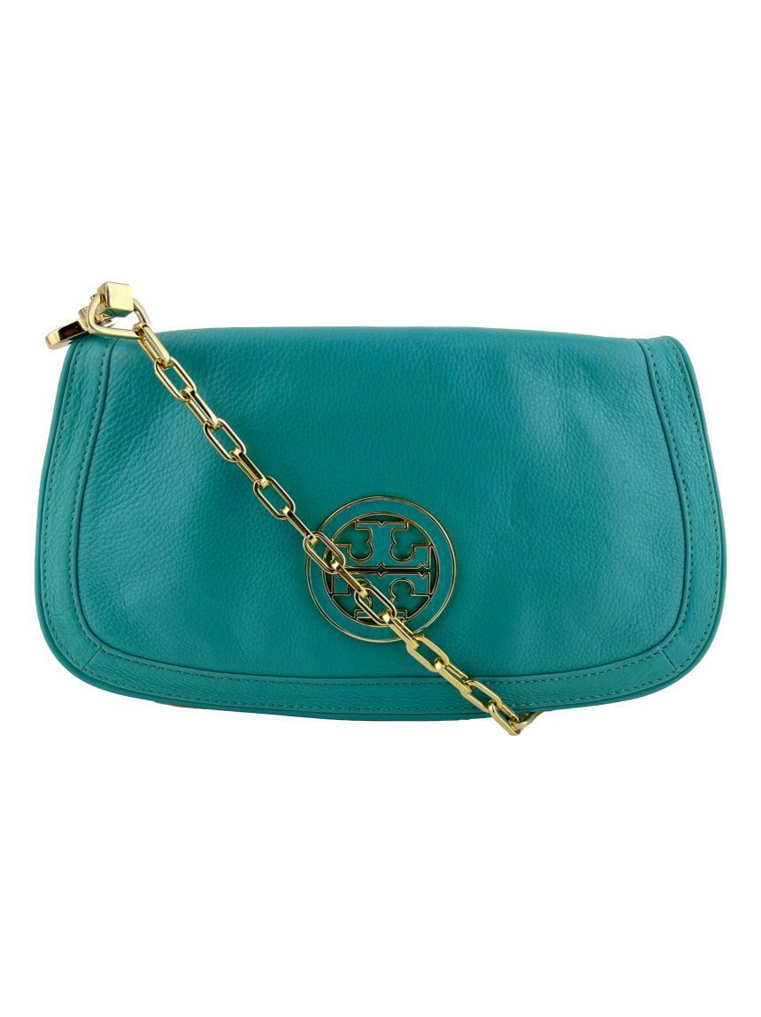 Clutch Tory Burch Amanda Logo Azul Tifanny - KPO4 Original | Etiqueta Única
