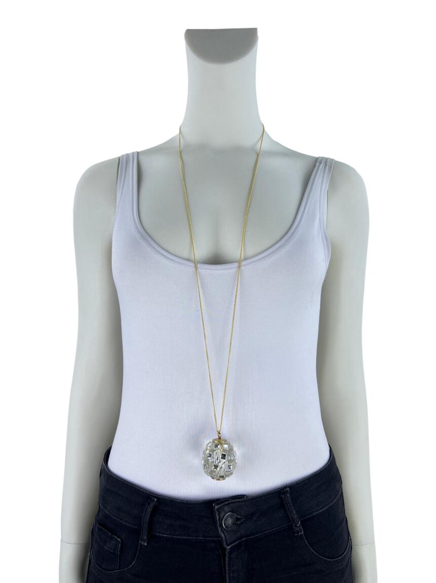 Colar Eva Bola Com Espelhos - AGYP11 Original - | Etiqueta Única