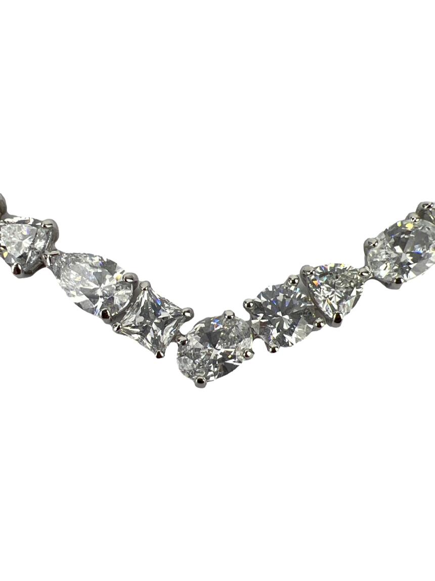 Colar Swarovski Tennis Deluxe Branco - KOS22 Original | Etiqueta Única