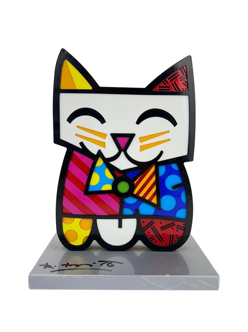 Escultura Romero Britto Gato Squeaki Colorido - CHIA1 Original ...
