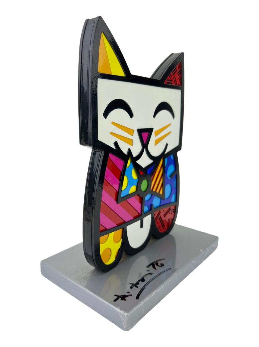 Escultura Romero Britto Gato Squeaki Colorido - CHIA1 Original ...