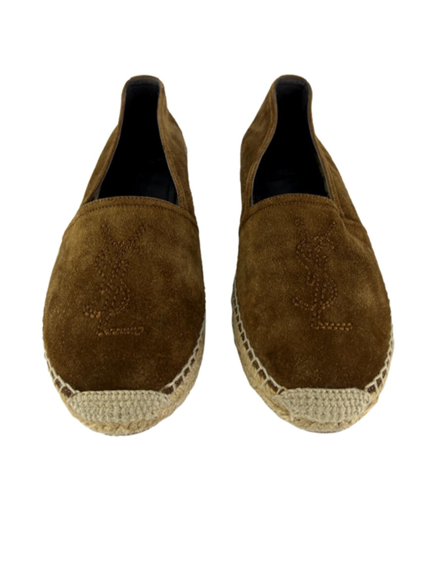 Espadrille Yves Saint Laurent Logo Camurça Marrom - CAVU30 Original ...