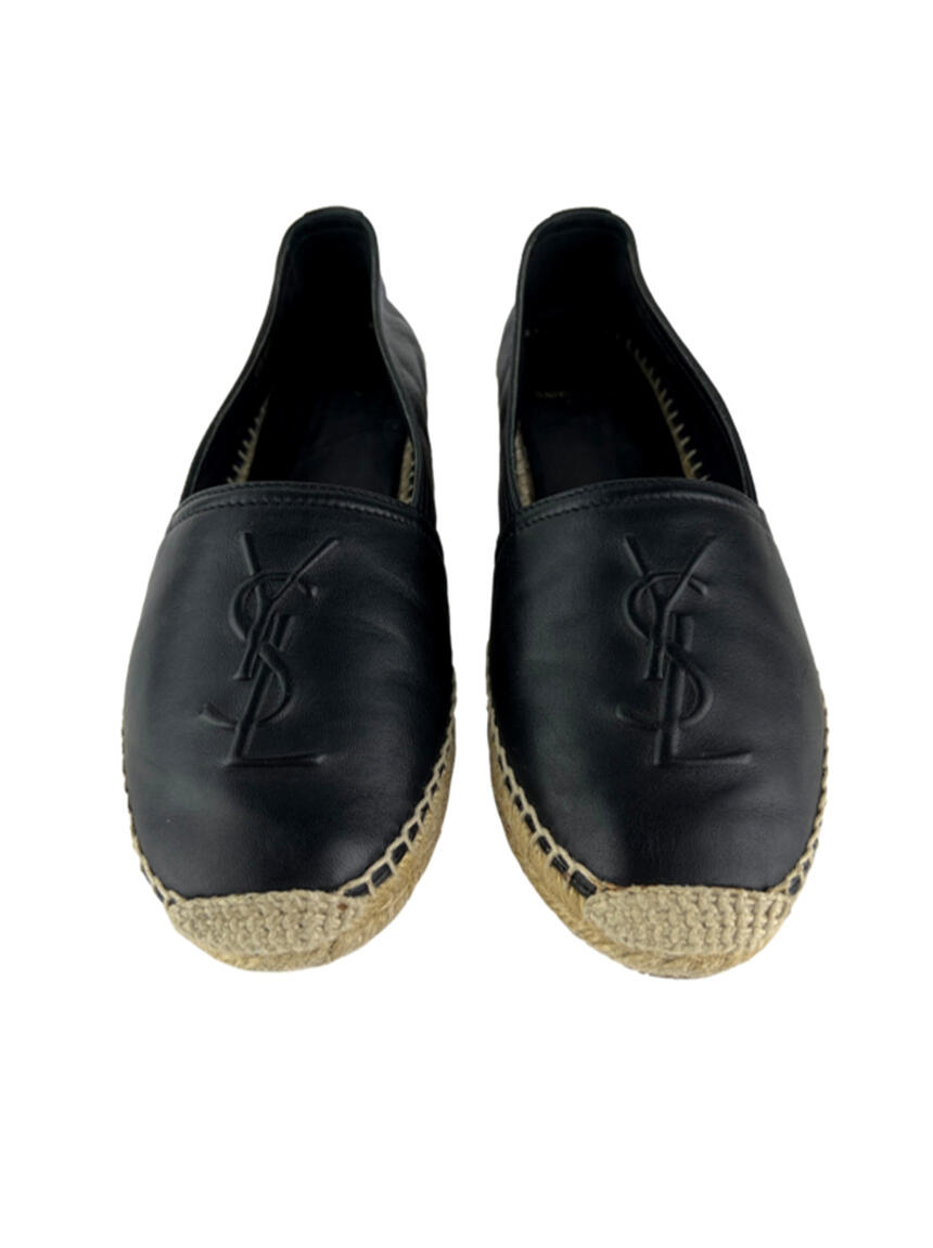 Espadrille Yves Saint Laurent Logo Couro Preto - CAVU29 Original ...