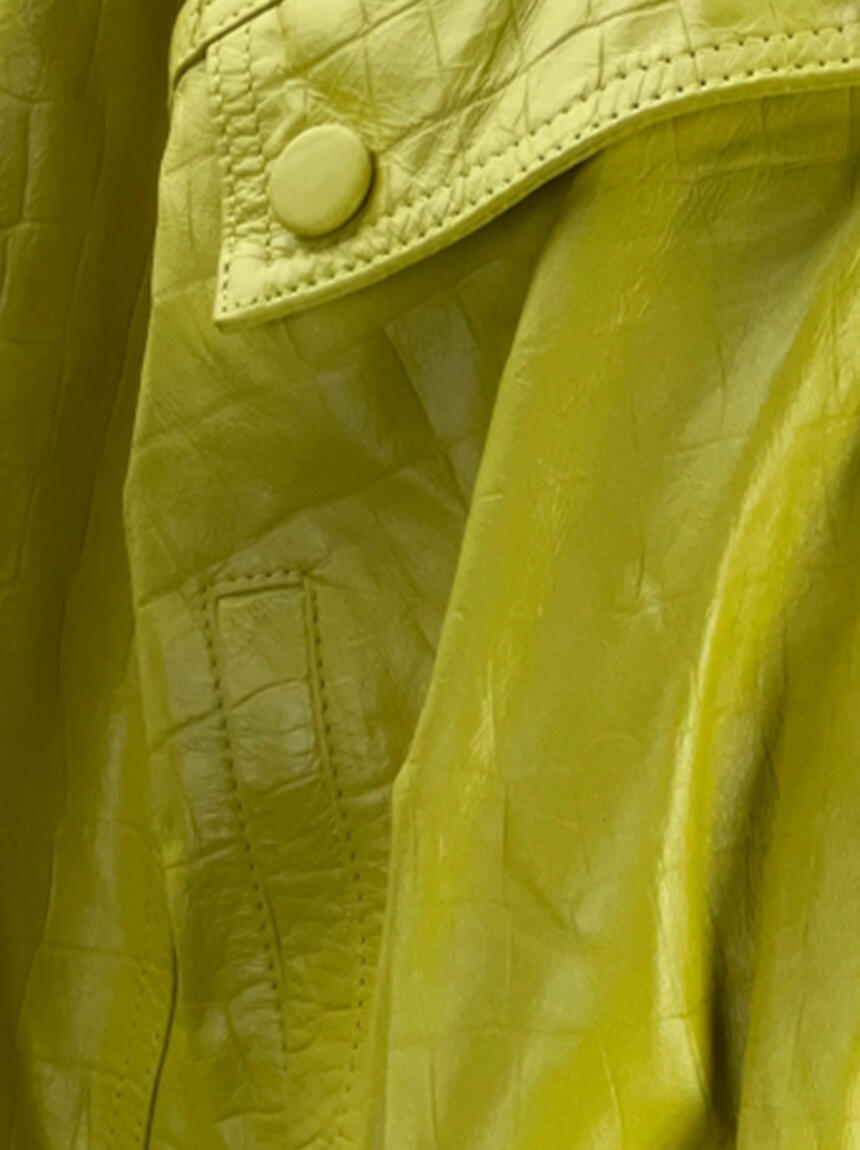 Jaqueta byNV Couro Simone Verde - GVC278 Original | Etiqueta Única