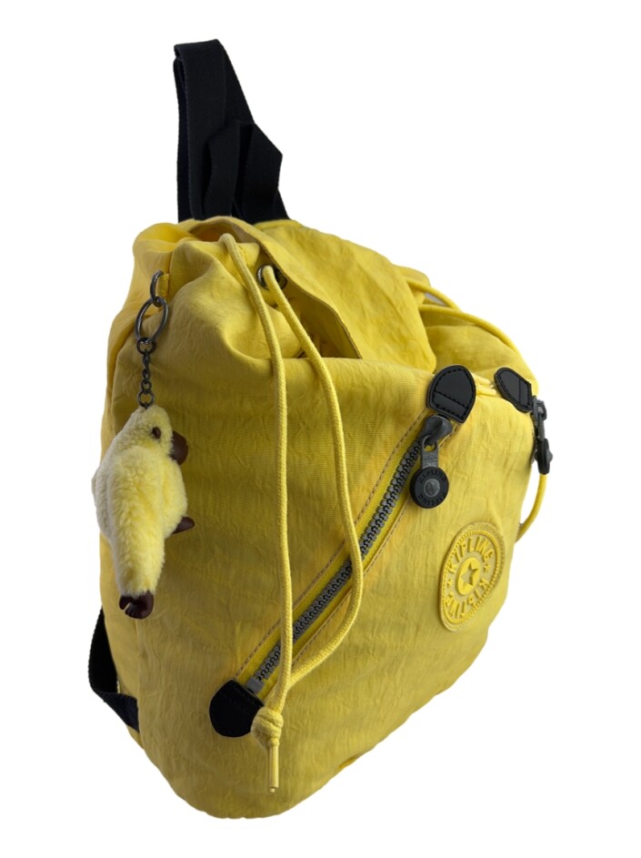 Mochila Kipling Nylon Amarelo - JDF80 Original | Etiqueta Única