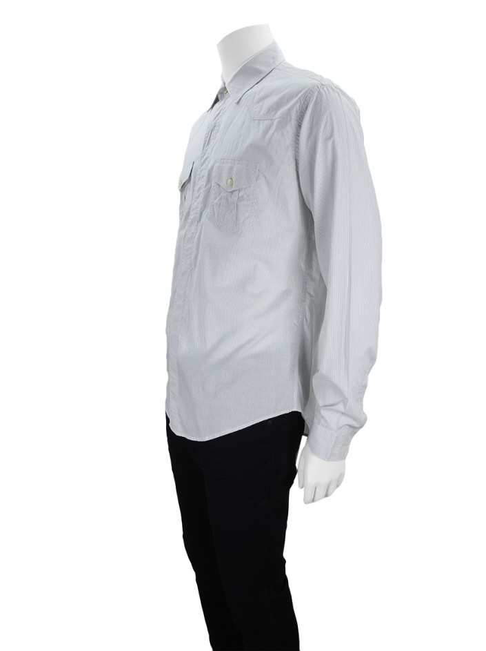 Camisa Zara Branca Riscada Masculina - SOK7 Original | Etiqueta Única