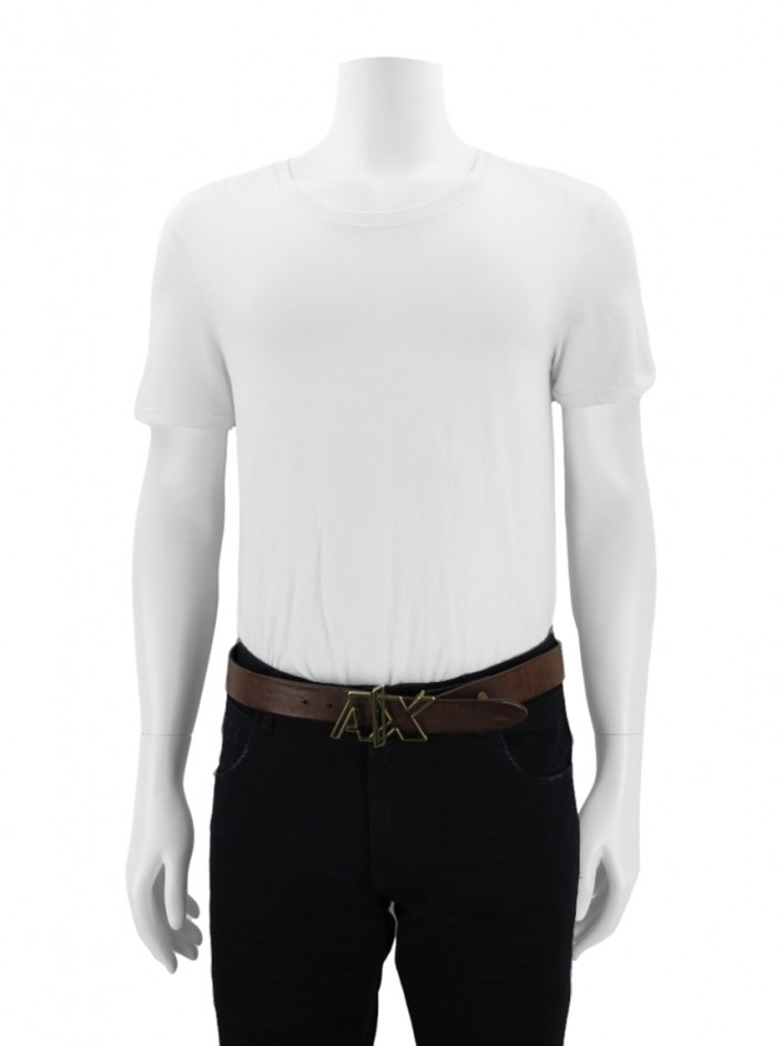 Cinto Armani Exchange Couro Marrom Masculino - SKR38 Original ...