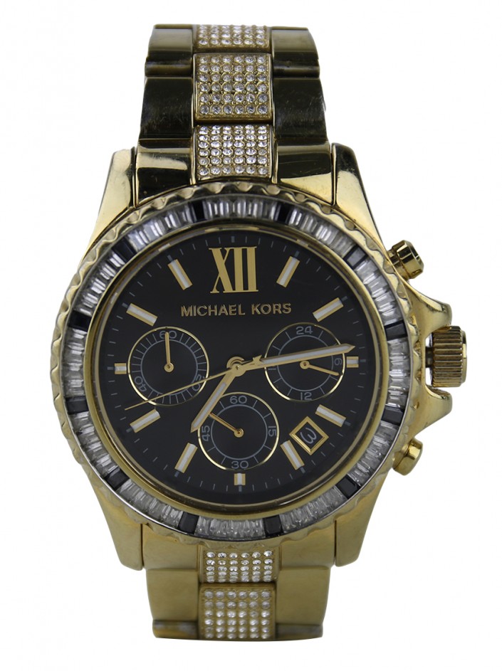 Relógio Michael Kors Cristais Swarovski Dourado MK5828 - TR321 Original ...