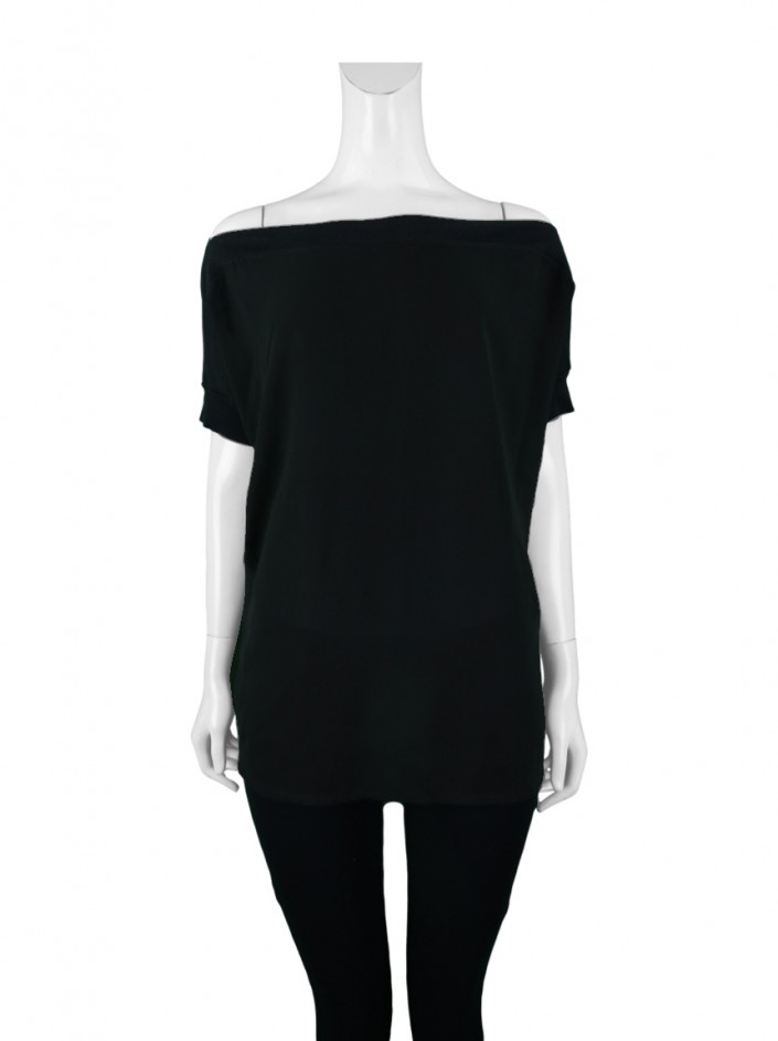 Blusa MyBasic Ampla Tecido Preto Original - YFD14 | Etiqueta Única