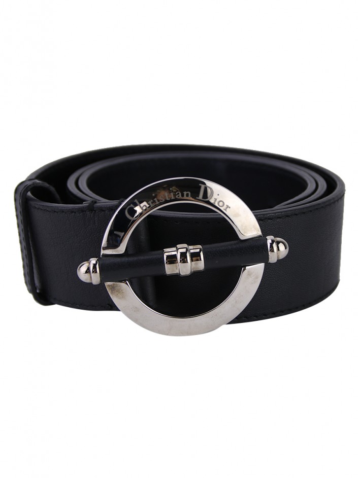 Cinto Christian Dior Couro Preto - NOR102 Original | Etiqueta Única