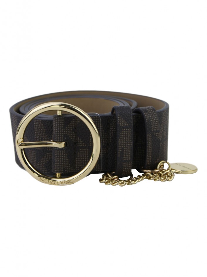 Cinto Michael Michael Kors Monograma Marrom - QYJ1 Original | Etiqueta ...