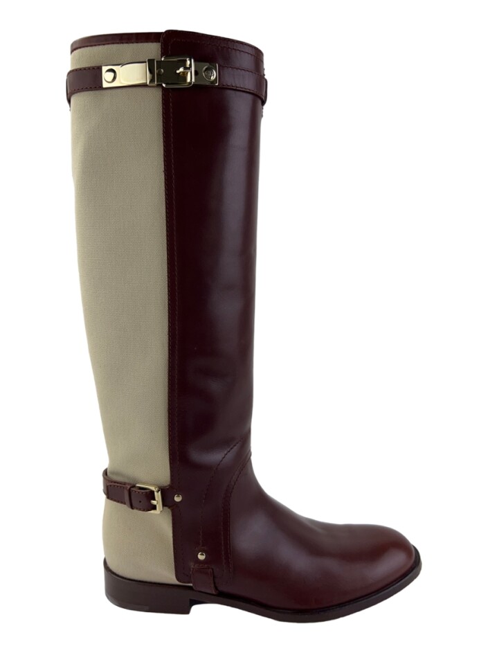 Bota Christian Dior Two Tone Buckle Riding - EL935 Original | Etiqueta ...