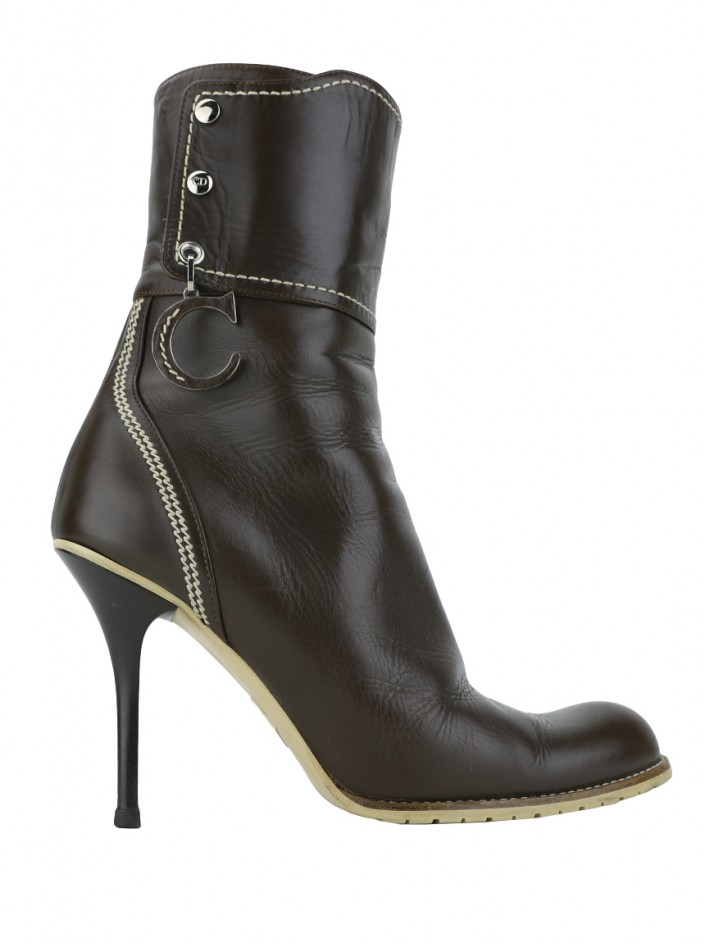 Bota Christian Dior Vintade Couro Marrom - LWR95 Original | Etiqueta Única