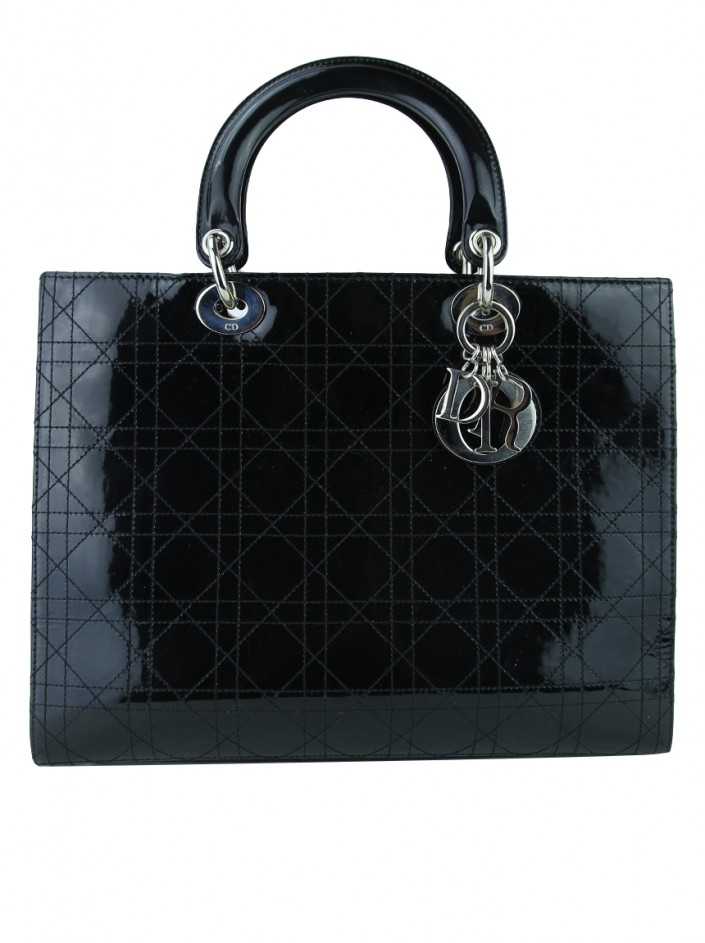 Bolsa Christian Dior Lady Dior Large Preta Original - NPT2 | Etiqueta Única
