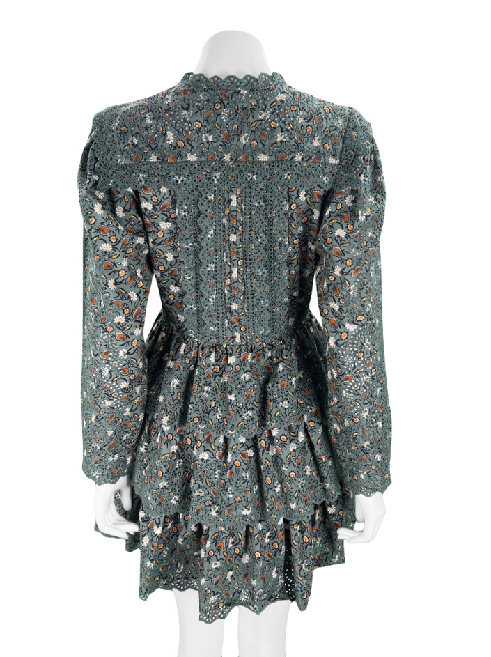 Vestido Ulla Johnson Babados Estampada - OFB239 Original | Etiqueta Única