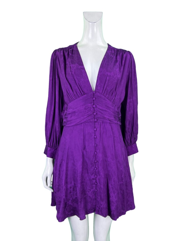Vestido Zara Manga Longa Roxo - OAJ63 Original | Etiqueta Única